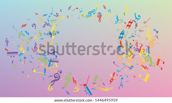 Disco Background Colorful Musical Notes Symbol Stock Vector (Royalty ...