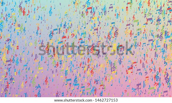 Disco Background Colorful Musical Notes Symbol Stock Vector (Royalty ...