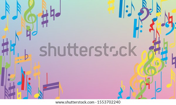Disco Background Colorful Musical Notes Symbol Stock Vector (Royalty ...