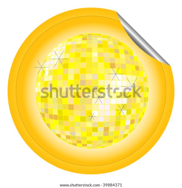 Disco Ball Yellow Sticker Vector Art Stock Vector (Royalty Free ...