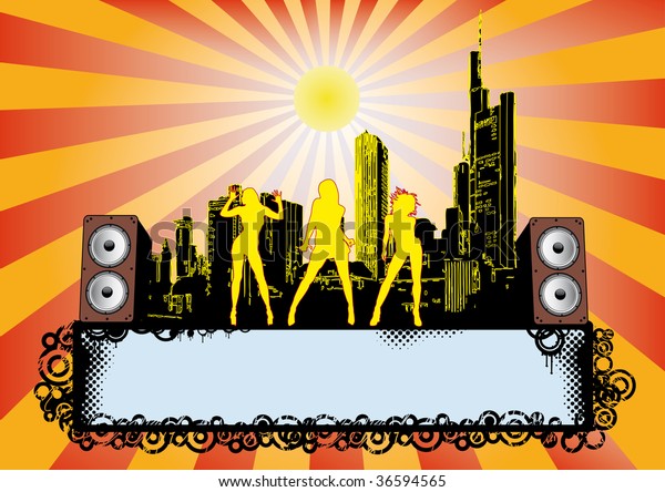 Disco City Summer Party Stock Vector (Royalty Free) 36594565 | Shutterstock