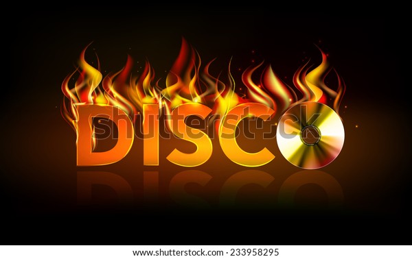 Disco Fire Background Disk Record Stock Vector (Royalty Free) 233958295 ...