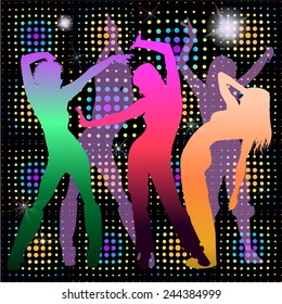 Disco Girl Dance Vector Stock Vector (Royalty Free) 244384999