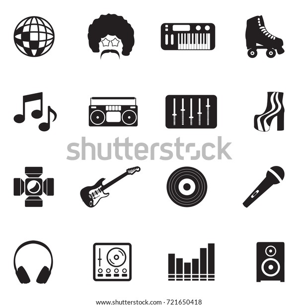 Disco Icons Black Flat Design Vector Stock Vector (Royalty Free ...
