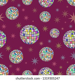 Disco Mirror Ball Pattern Seamless Dance Stock Vector (Royalty Free ...