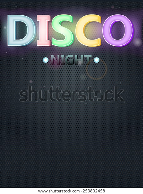 Disco Night Party Poster Empty Place Stock Vector (Royalty Free ...
