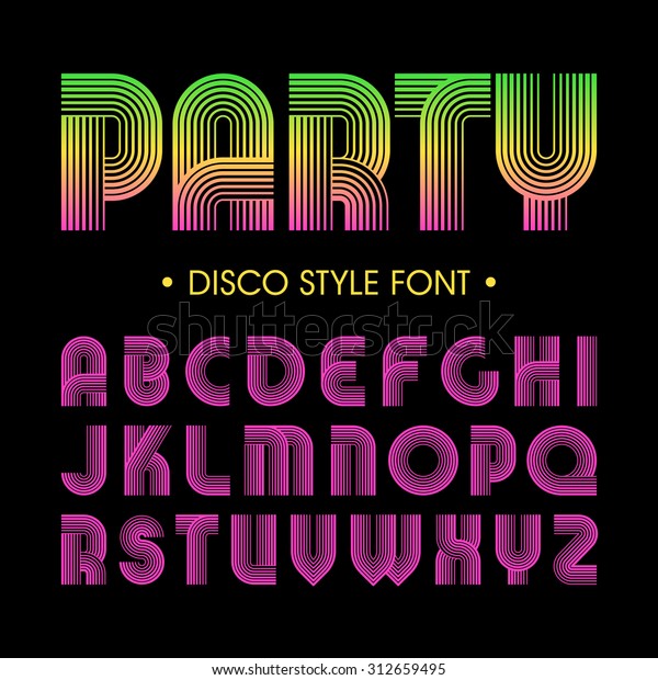Disco party style font