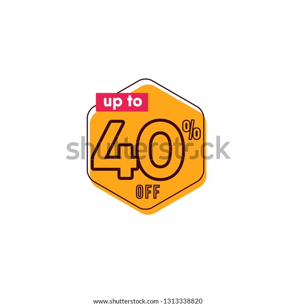 Discount 40 Off Label Vector Template Stock Vector (Royalty Free ...