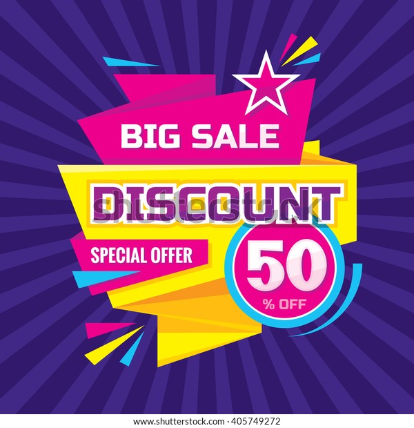 Discount 50 Off Advertising Vector Banner Stock Vector (Royalty Free ...