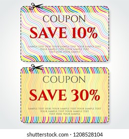 Discount Coupon Voucher Vector Stripe Background Stock Vector (Royalty ...