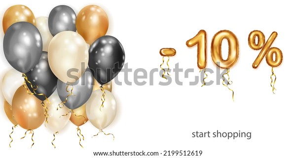 Discount Creative Illustration White Black Gold Stock Vector (Royalty ...
