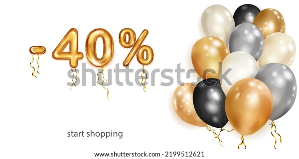 Discount Creative Illustration White Black Gold Stock Vector (Royalty ...