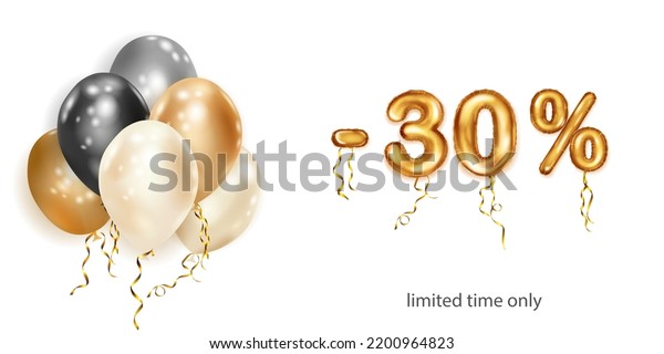 Discount Creative Illustration White Black Gold Stock Vector (Royalty ...