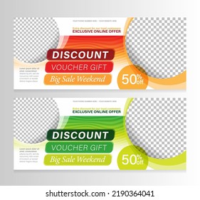 Discount Gift Voucher Banner Template Big Stock Vector (Royalty Free ...