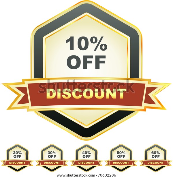 Discount Label Templates Different Percentages Stock Vector (Royalty ...