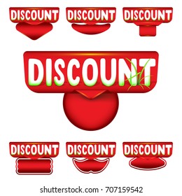 Discount Set Template Vector Illustration Stock Vector (Royalty Free ...