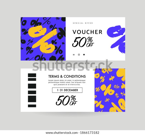 Discount Voucher Design Front Back Sides Stock Vector (Royalty Free ...