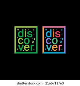 Discover Logo Frame Multicolored Word Discover Stock Vector (Royalty ...