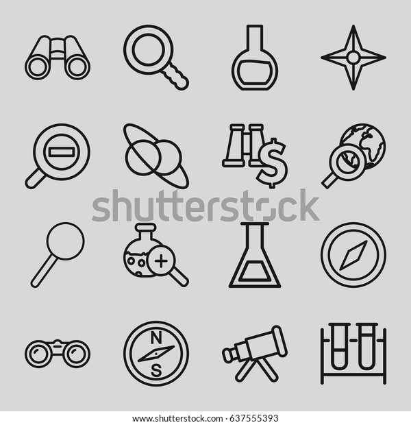 Discovery Icons Set Set 16 Discovery Stock Vector (Royalty Free) 637555393