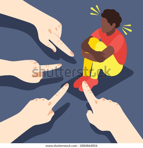 Discrimination Isometric Background Human Fingers Pointing Stock Vector ...