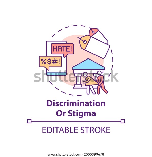 Discrimination Stigma Concept Icon Social Pressure Stock Vector ...