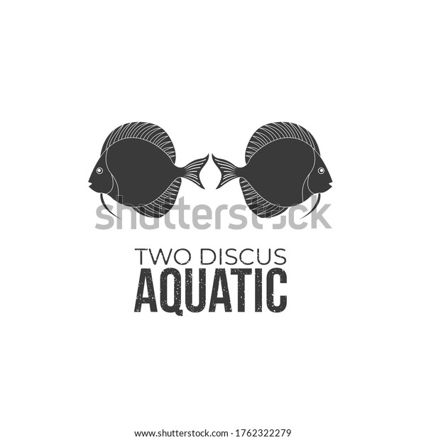 Discus Fish Logo Design Creative Fish: เวกเตอร์สต็อก (ปลอดค่าลิขสิทธิ์ ...