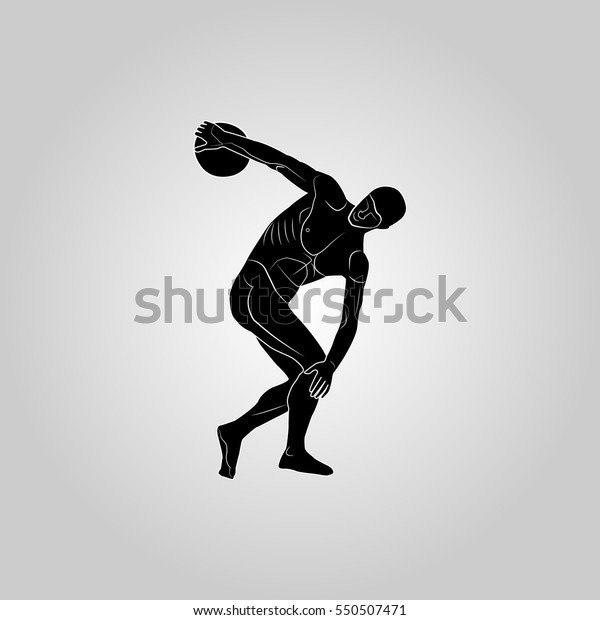Discus Thrower Turning Throw Silhouette Stock Vector (Royalty Free ...