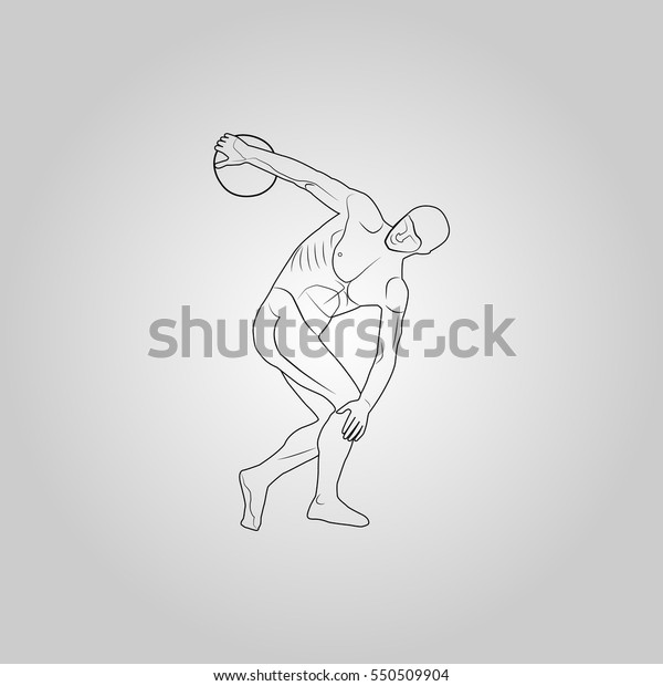 Discus Thrower Turning Throw Silhouette Stock Vector (Royalty Free ...