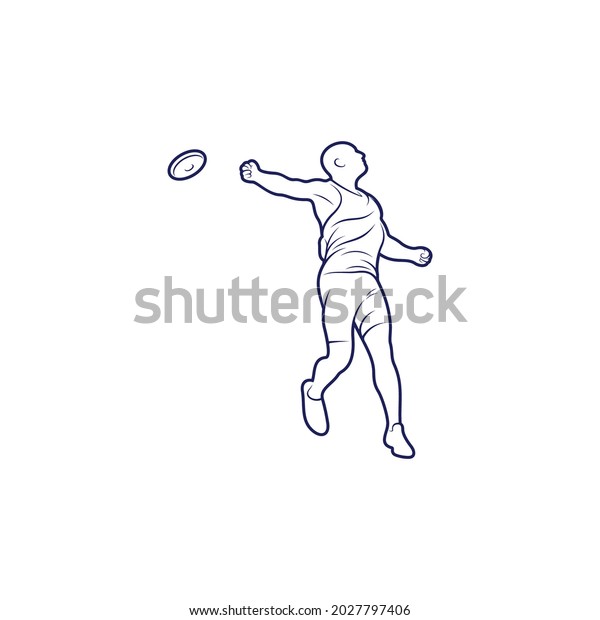Discus Thrower Vector Illustration Outline Discus Stock Vector (Royalty ...