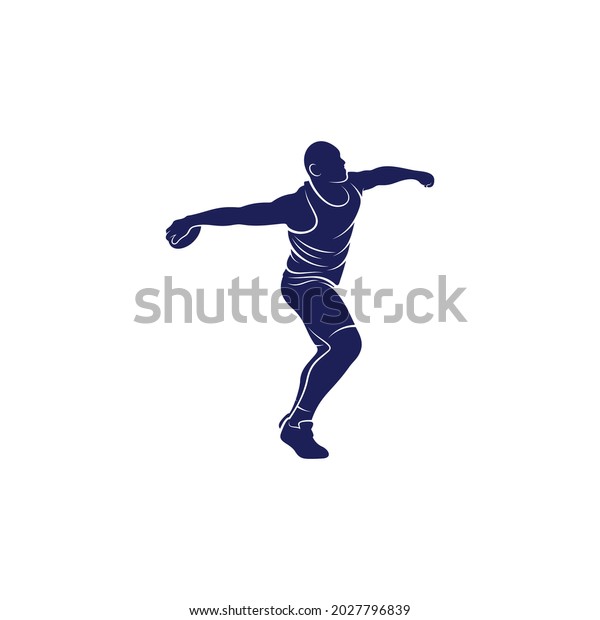 Discus Thrower Vector Illustration Silhouette Discus Stock Vector ...
