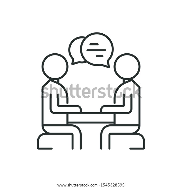 Discussion Conclusion Minimal Line Web Icon Stock Vector (Royalty Free ...