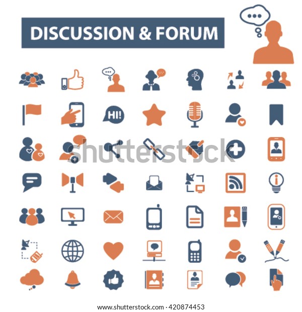 Discussion Forum Icons Stock Vector (Royalty Free) 420874453