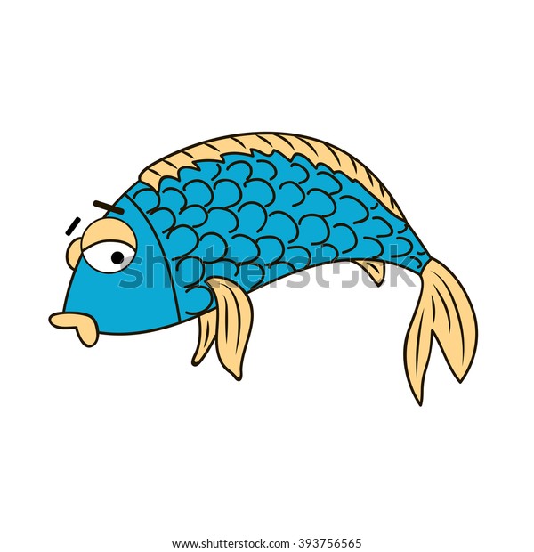 Disease Fish Sad Fish Illustration Isolated Stock Vector (Royalty Free ...