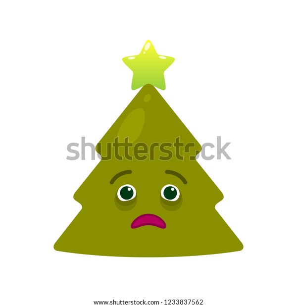 Diseased Christmas Tree Isolated Emoticon Sick Stock Vector (Royalty ...