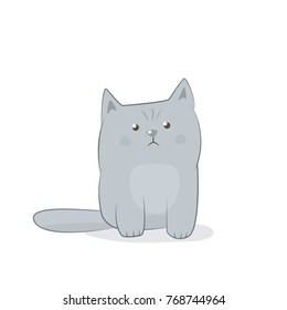 Disgruntled Cat Icon Vector Illustration Isolated Stock Vector (Royalty ...