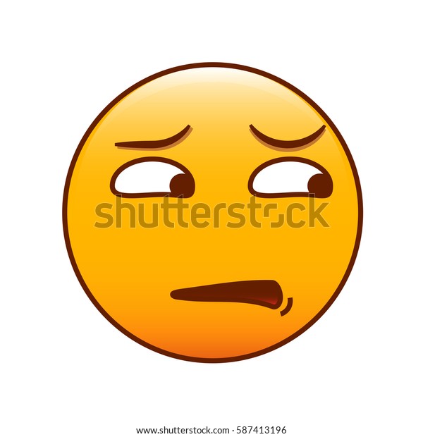 Disgusted emoticon. Vector emoji smiley