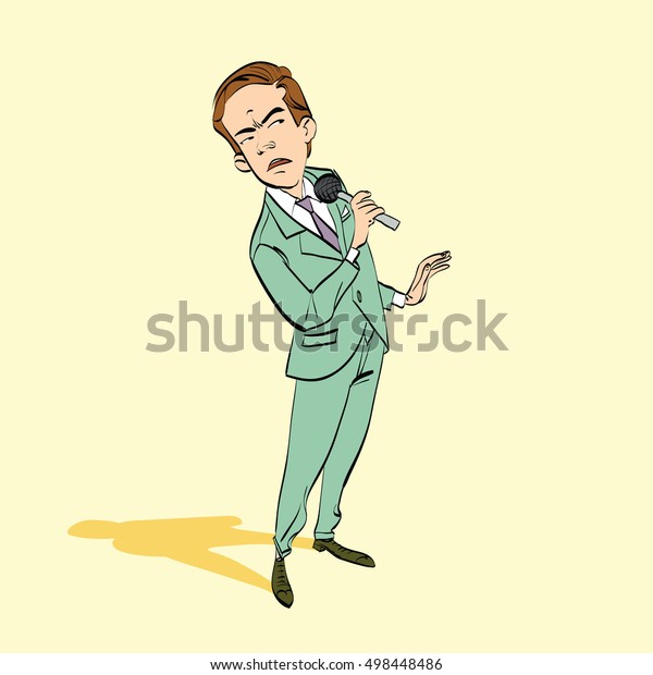 Disgusted Journalist During Interview Hand Drawn Stock Vector (Royalty ...