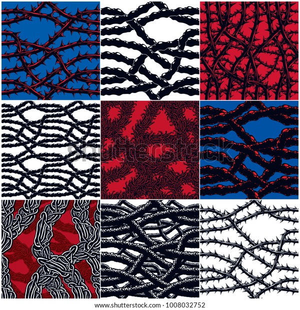 Disgusting Horror Art Nightmare Seamless Patterns Stock Vector (Royalty ...