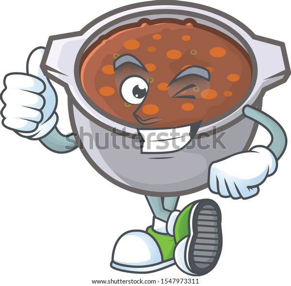 Dish Baked Beans Cartoon Thumbs Mascot Stock Vector (Royalty Free ...