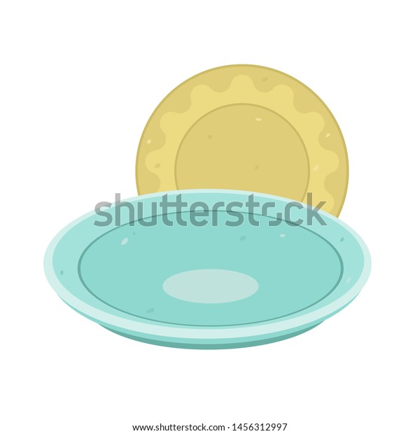 Dish Cartoon Vector On White Background Stock Vector (Royalty Free ...