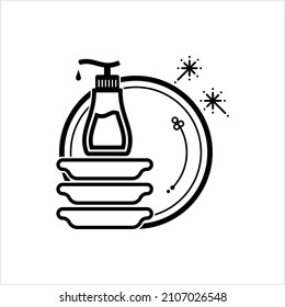 Dish Cleaning Icon Dish Washing Vector Stock Vector (Royalty Free ...