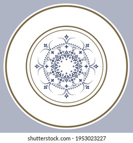 Dish Plate Pattern Vintage Design Vector Stock Vector (Royalty Free ...