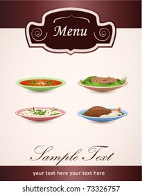 Dishes Restaurant Menu Vector Food Stock Vector (Royalty Free) 73326757