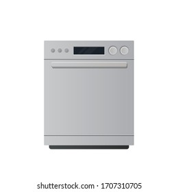 Dishwasher Flat Illustration Front View Dishwasher: เวกเตอร์สต็อก (ปลอด ...