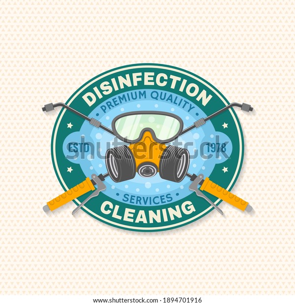 Disinfection Cleaning Services Patch Badge Logo Stock Vector (Royalty ...
