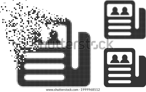 Disintegrating Pixelated Newspaper Icon Halftone Version Stock Vector ...