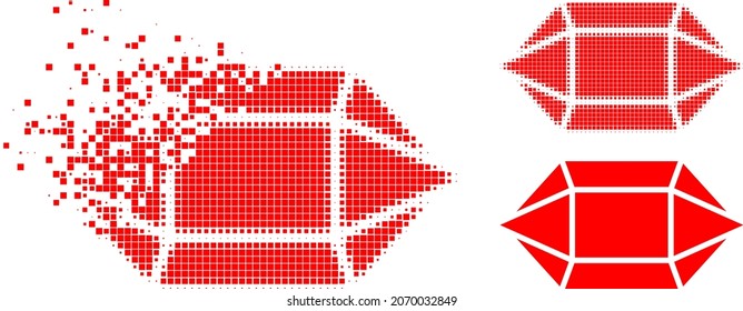 Disintegrating Pixelated Ruby Crystal Pictogram Halftone Stock Vector ...