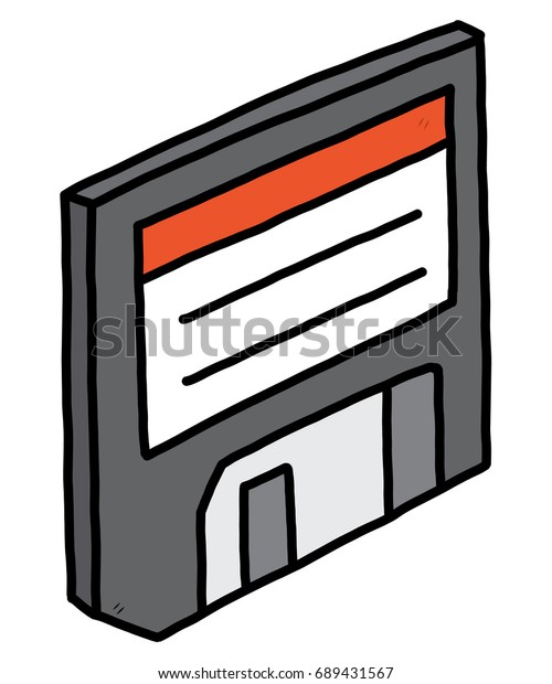 Diskette Cartoon Vector Illustration Hand Drawn Stock Vector (Royalty ...