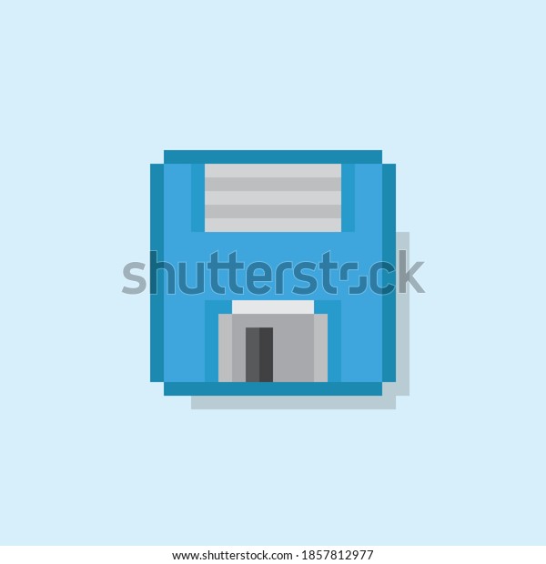 Diskette Pixel Art Vector Picture Floppy Stok Vektör (Telifsiz) 1857812977