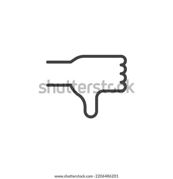 Dislike Hand Gesture Line Icon Linear Stock Vector (Royalty Free ...